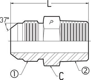 2404-16-16 - Male Connector - Steel
