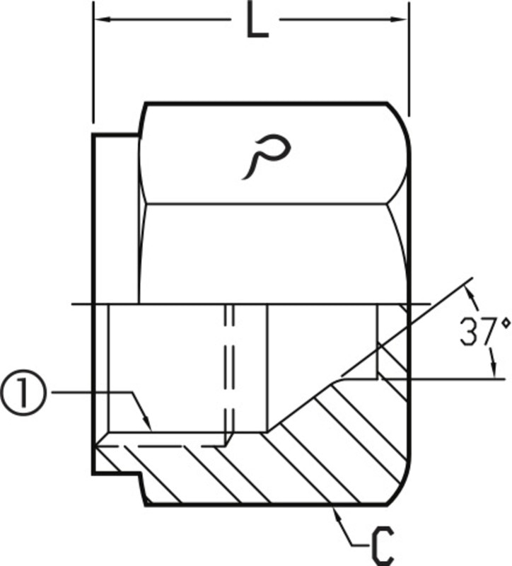 304C-04 - Female JIC Cap - Steel